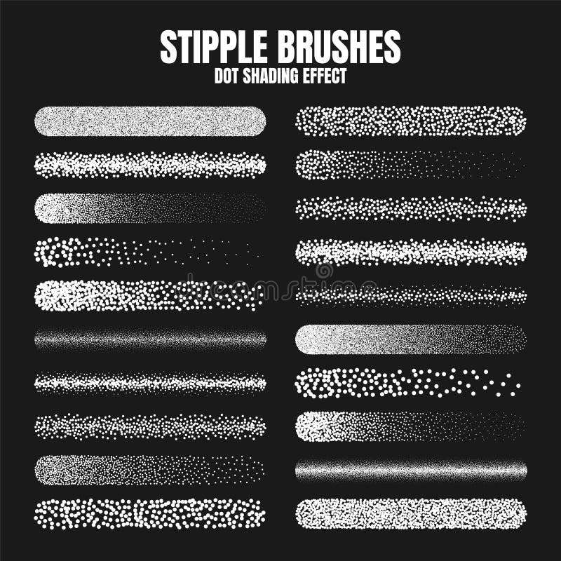 Stipple Scatter Brush, Ink Drawing and Texturing. Fading Gradient Stock ...