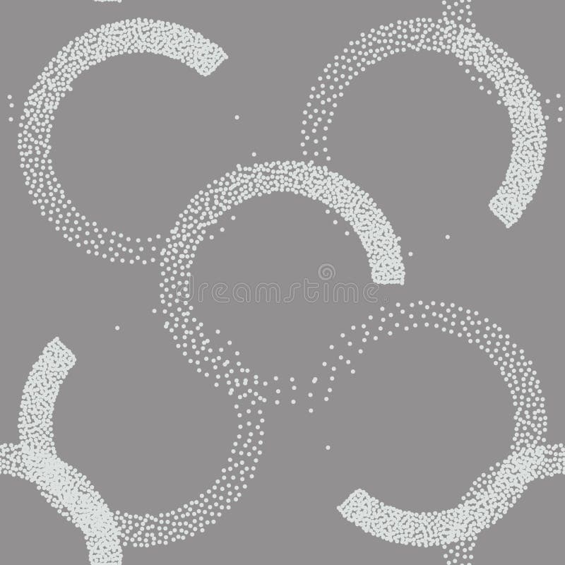Stipple Seamless Pattern in Retro Style on Grey Background. Vector ...
