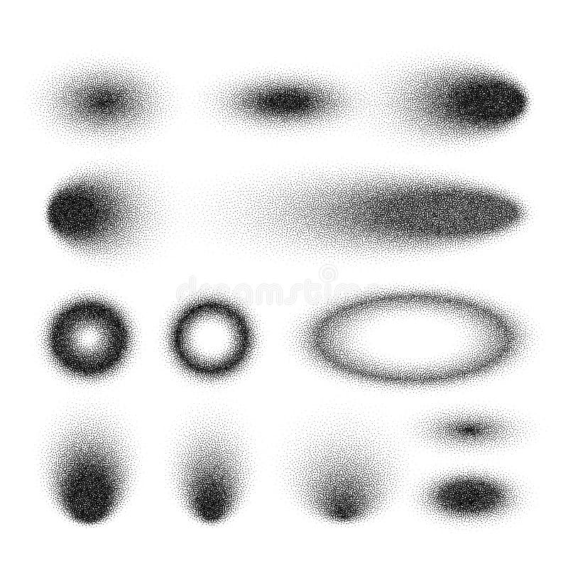 Stipple Shadows Set, Dotted Design Elements. Fading Gradient. Stippling ...