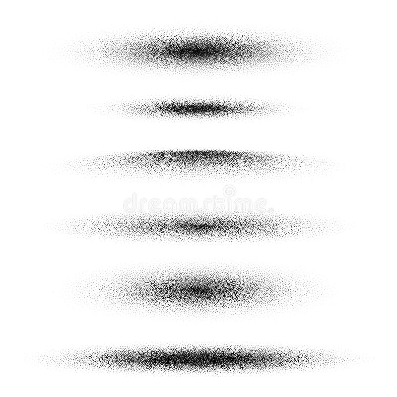 Stipple Shadows Set, Dotted Design Elements. Fading Gradient. Stippling ...