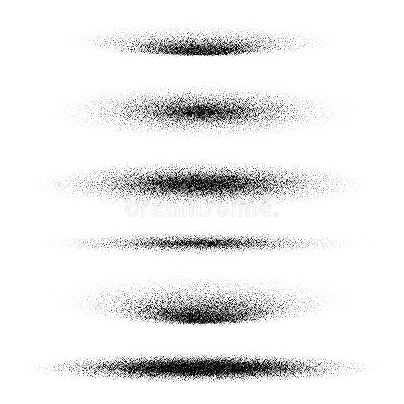 Stipple Shadows Set, Dotted Design Elements. Fading Gradient. Stippling ...
