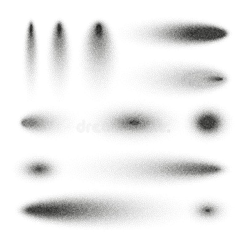 Stipple Shadows Set, Dotted Design Elements. Fading Gradient. Stippling ...