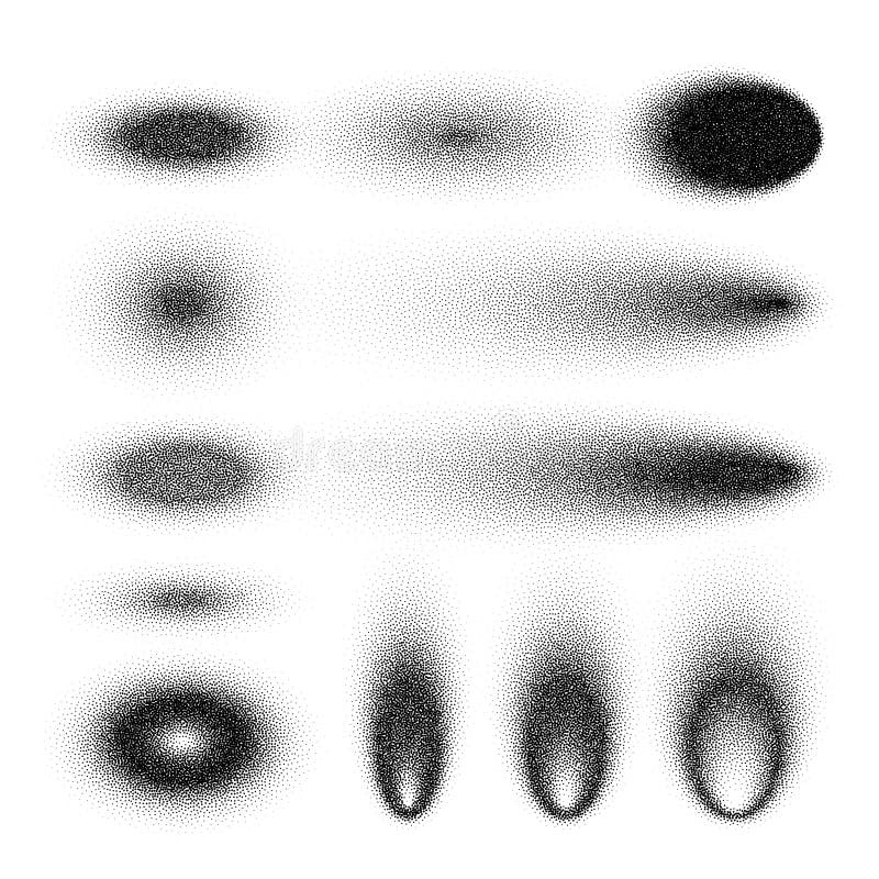 Stipple Shadows Set, Dotted Design Elements. Fading Gradient. Stippling ...