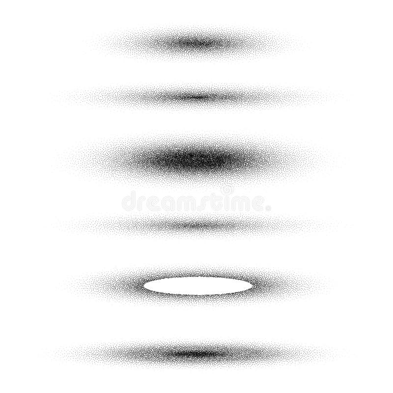 Stipple Shadows Set, Dotted Design Elements. Fading Gradient. Stippling ...
