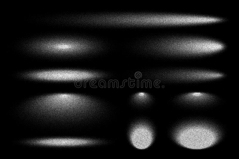 Stipple Shadows Set, Dotted Design Elements. Fading Gradient. Stippling ...