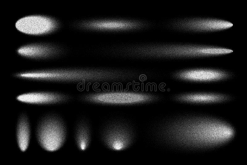 Stipple Shadows Set, Dotted Design Elements. Fading Gradient. Stippling ...