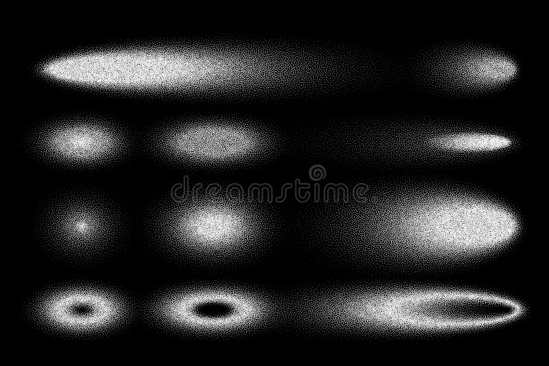 Stipple Shadows Set, Dotted Design Elements. Fading Gradient. Stippling ...