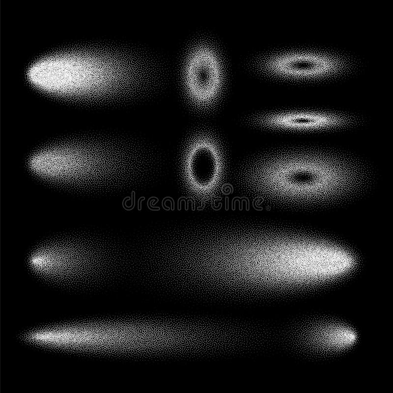 Stipple Shadows Set, Dotted Design Elements. Fading Gradient. Stippling ...