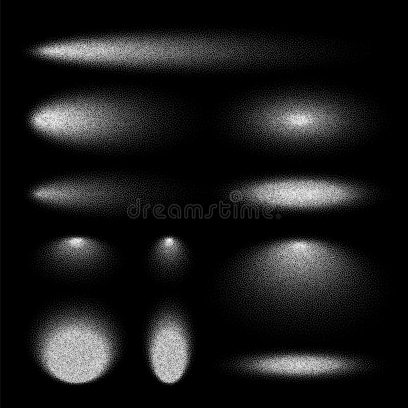 Stipple Shadows Set, Dotted Design Elements. Fading Gradient. Stippling ...
