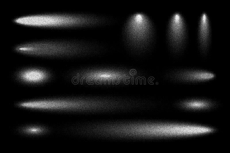 Stipple Shadows Set, Dotted Design Elements. Fading Gradient. Stippling ...
