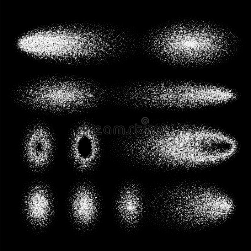 Stipple Shadows Set, Dotted Design Elements. Fading Gradient. Stippling ...