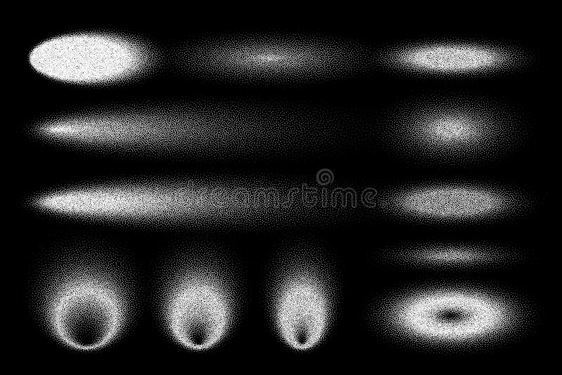 Stipple Shadows Set, Dotted Design Elements. Fading Gradient. Stippling ...