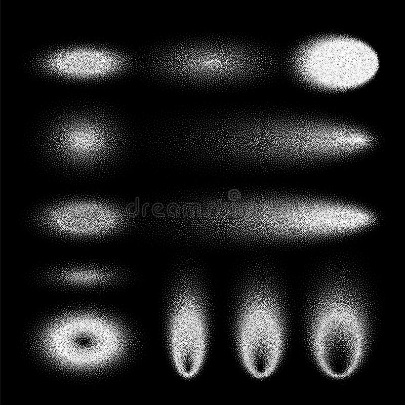 Stipple Shadows Set, Dotted Design Elements. Fading Gradient. Stippling ...