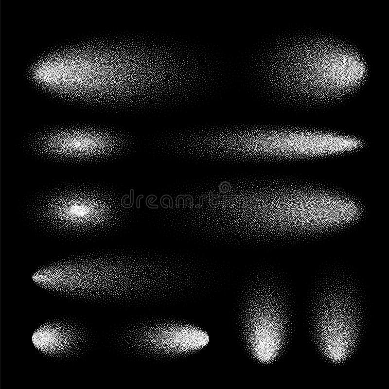 Stipple Shadows Set, Dotted Design Elements. Fading Gradient. Stippling ...