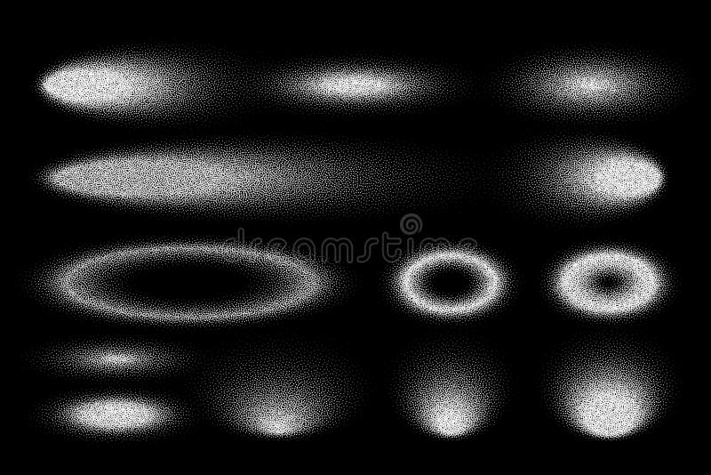 Stipple Shadows Set, Dotted Design Elements. Fading Gradient. Stippling ...