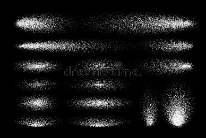 Stipple Shadows Set, Dotted Design Elements. Fading Gradient. Stippling ...