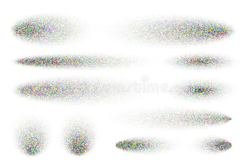 Stipple Shadows Set, Dotted Design Elements. Fading Gradient. Stippling ...