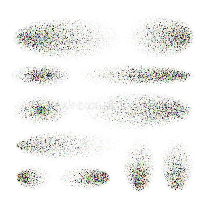 Stipple Shadows Set, Dotted Design Elements. Fading Gradient. Stippling ...