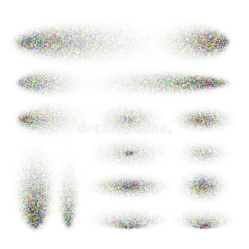 Stipple Shadows Set, Dotted Design Elements. Fading Gradient. Stippling ...
