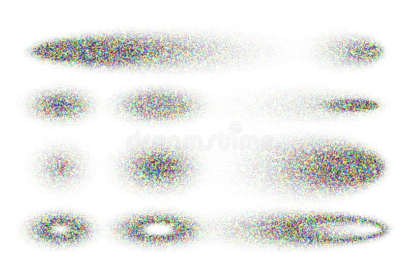 Stipple Shadows Set, Dotted Design Elements. Fading Gradient. Stippling ...