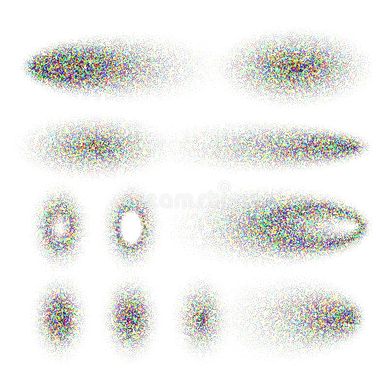 Stipple Shadows Set, Dotted Design Elements. Fading Gradient. Stippling ...
