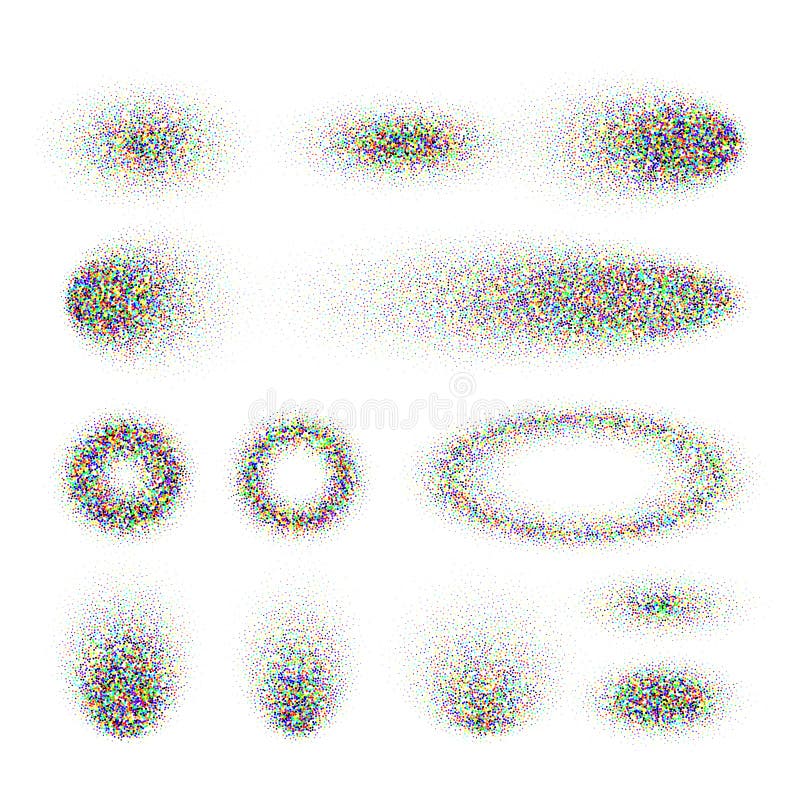 Stipple Shadows Set, Dotted Design Elements. Fading Gradient. Stippling ...