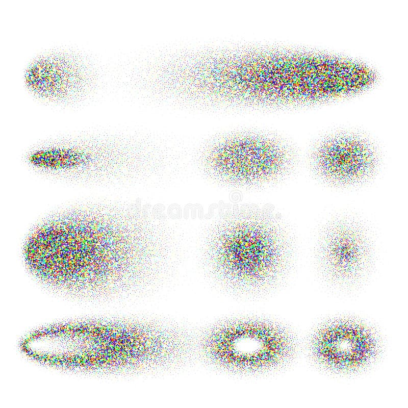 Stipple Shadows Set, Dotted Design Elements. Fading Gradient. Stippling, Dotwork Drawing ...