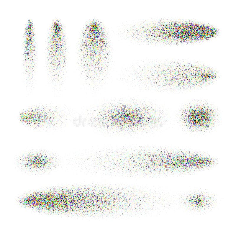 Stipple Shadows Set, Dotted Design Elements. Fading Gradient. Stippling ...