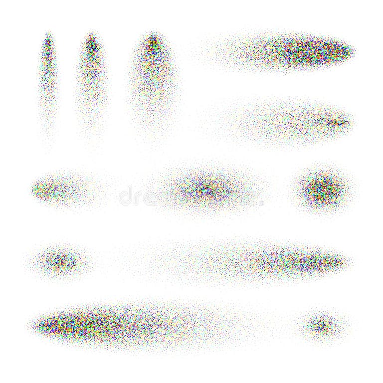 Stipple Shadows Set, Dotted Design Elements. Fading Gradient. Stippling ...