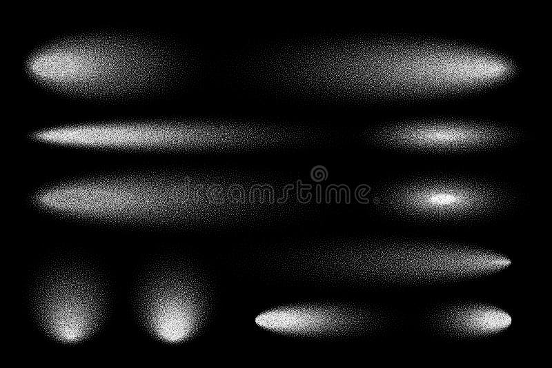 Stipple Shadows Set, Dotted Design Elements. Fading Gradient. Stippling ...