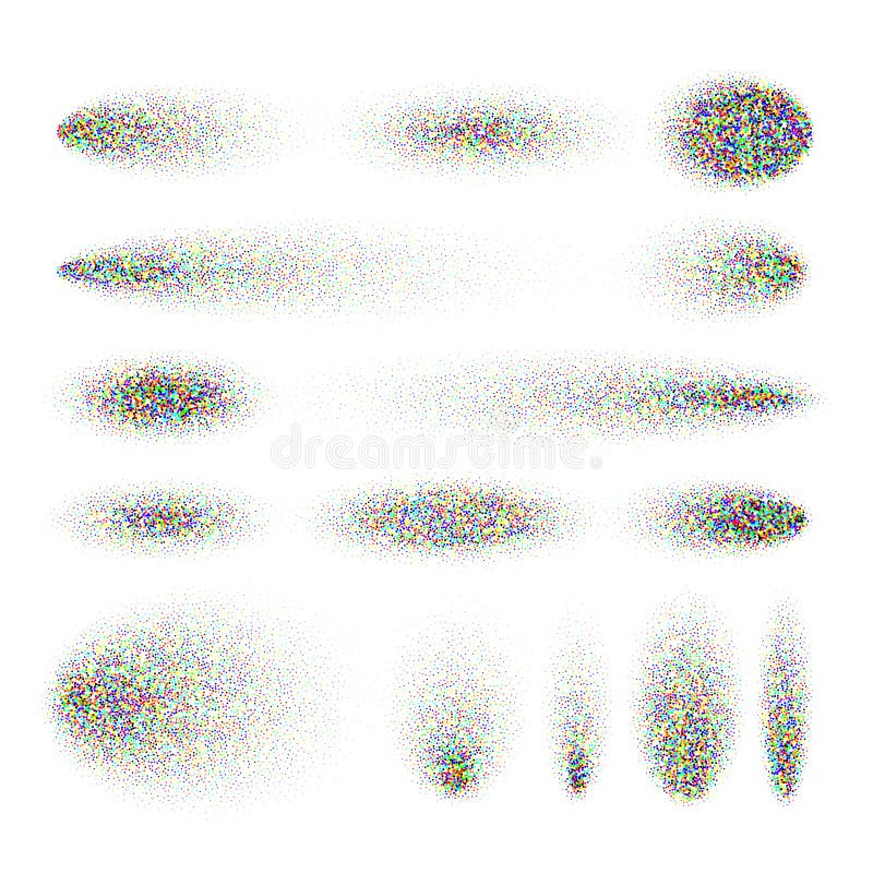 Stipple Shadows Set, Dotted Design Elements. Fading Gradient. Stippling ...