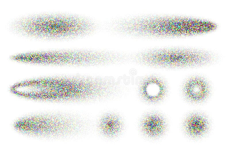 Stipple Shadows Set, Dotted Design Elements. Fading Gradient. Stippling, Dotwork Drawing ...