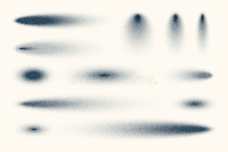Stipple Shadows Set, Vintage Dotted Design Elements. Fading Gradient ...