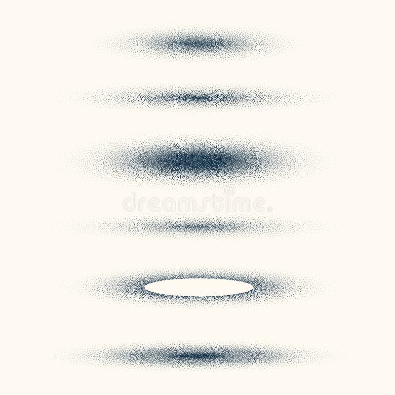 Stipple Shadows Set, Vintage Dotted Design Elements. Fading Gradient ...