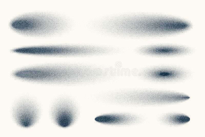 Stipple Shadows Set, Vintage Dotted Design Elements. Fading Gradient ...