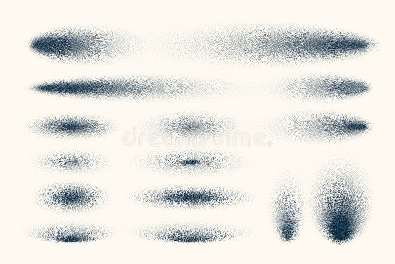 Stipple Shadows Set, Vintage Dotted Design Elements. Fading Gradient ...