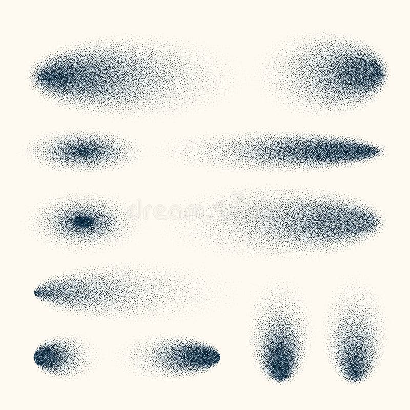 Stipple Shadows Set, Vintage Dotted Design Elements. Fading Gradient ...