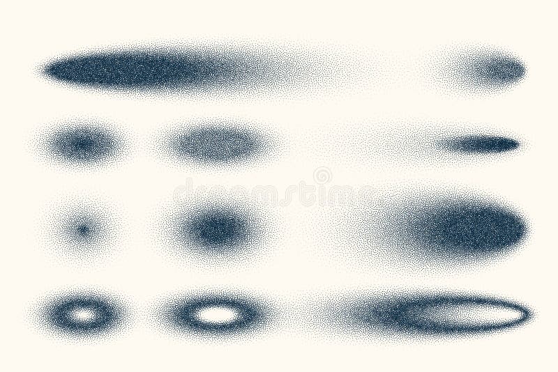 Stipple Shadows Set, Vintage Dotted Design Elements. Fading Gradient ...