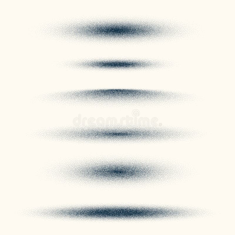 Stipple Shadows Set, Vintage Dotted Design Elements. Fading Gradient ...