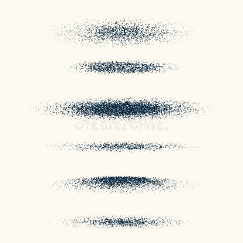 Stipple Shadows Set, Vintage Dotted Design Elements. Fading Gradient ...