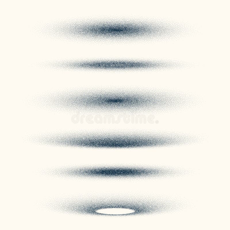 Stipple Shadows Set, Vintage Dotted Design Elements. Fading Gradient ...