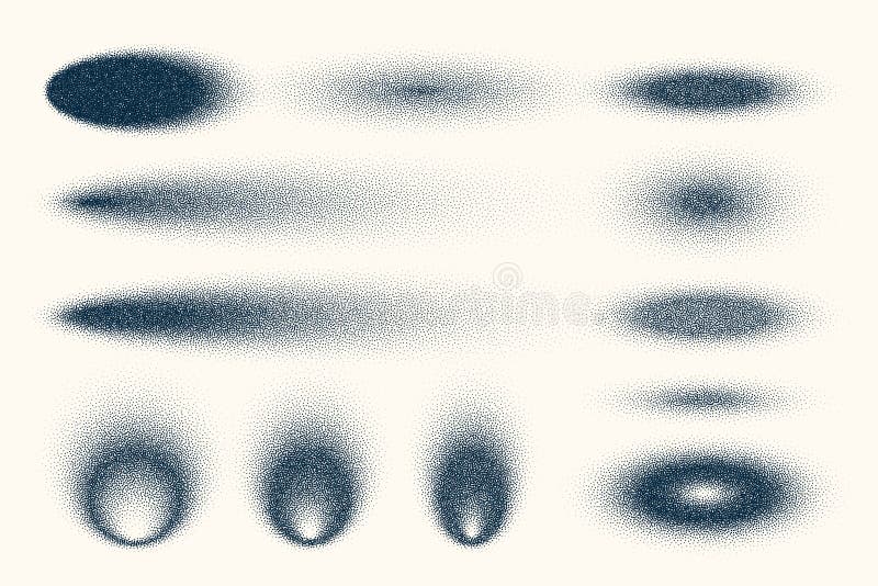 Stipple Shadows Set, Vintage Dotted Design Elements. Fading Gradient ...