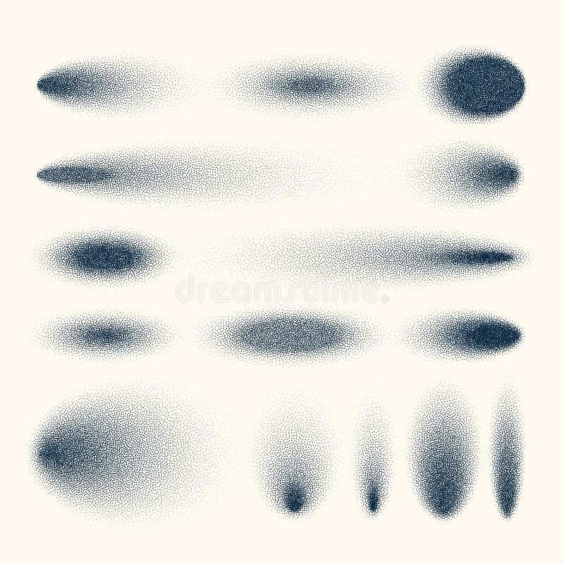 Stipple Shadows Set, Vintage Dotted Design Elements. Fading Gradient ...