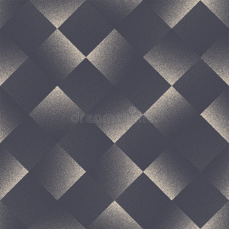 Stippled Squares Chequered Incline Seamless Pattern Vector Abstract ...