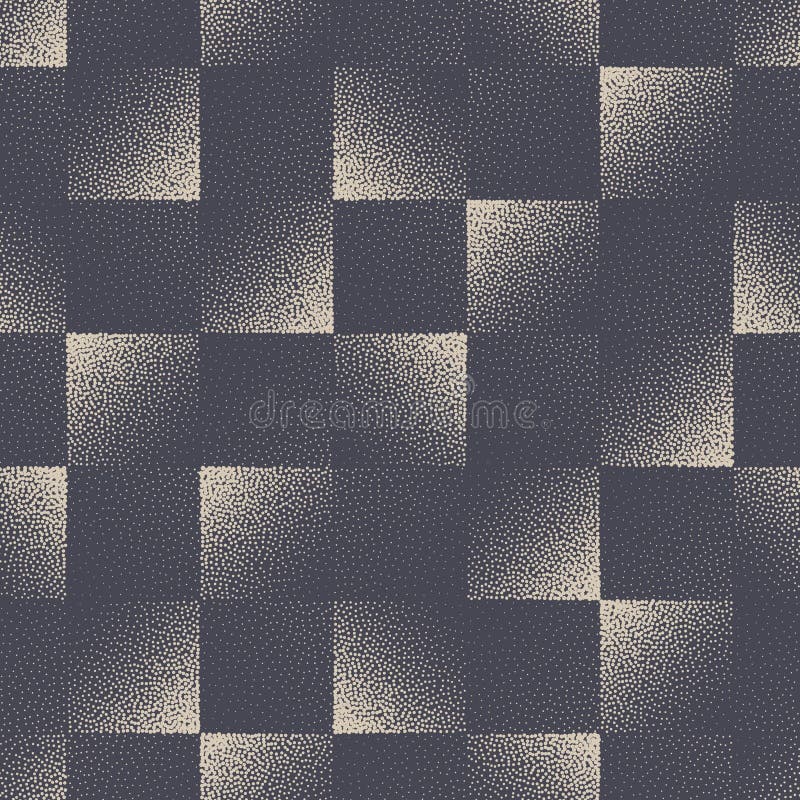 Stippled Squares Chequered Seamless Pattern Geometric Vector Abstract ...