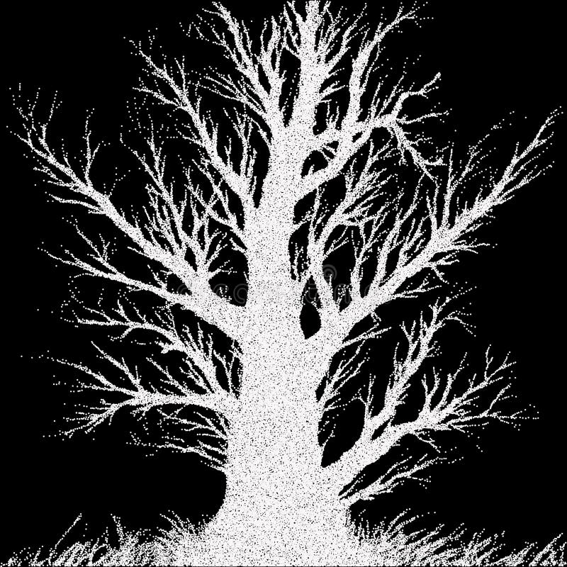 Stippled Tree on Black stock vector. Illustration of elder - 280249288