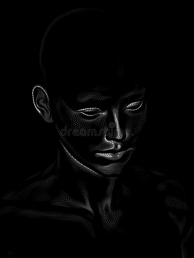 Stippling Render stock illustration. Illustration of face - 223224313