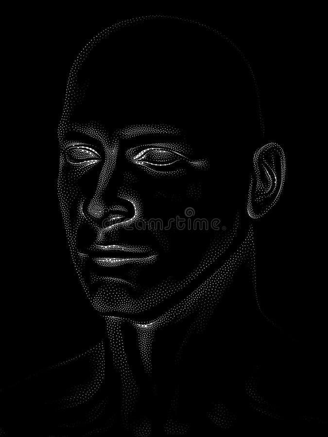 Stippling Render stock illustration. Illustration of face - 223224313