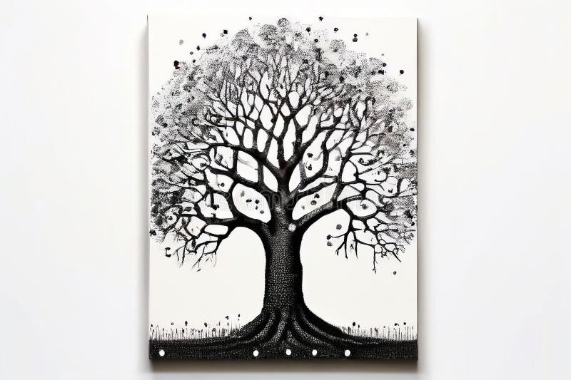 Stippling Tree Portraitdots Stock Illustrations – 1 Stippling Tree ...