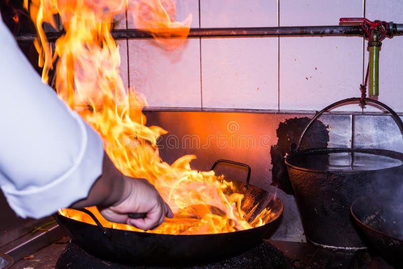 Stir fire very hot stock image. Image of closeup, professional - 32073949
